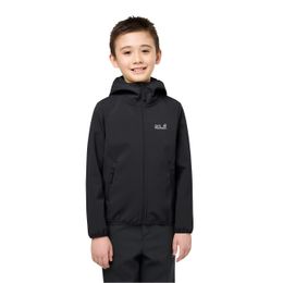 Jack Wolfskin Jungen Softshelljacke "FOURWINDS JACKET KIDS"schwarz, Gr. 116, Softshell, Obermaterial: 100% Polyester. Innenseite: 100% Polyester,