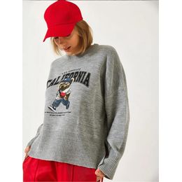 Bianco Lucci Oversized Sweater female Grey size S/L
