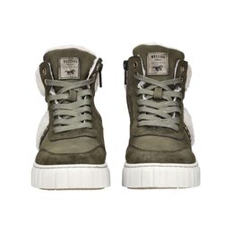 Mustang Shoes Damen Sneaker "Mustang Shoes Sneaker Lederimitat/Textil", Gr. 38military, Lederimitat, Textil, Schuhe
