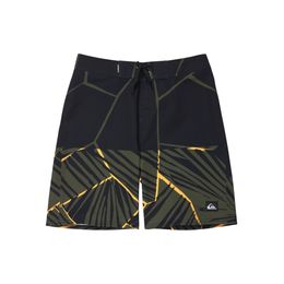 Quiksilver Badeshorts 'Surfsilk Straight 17' Jungen Gr&ouml;&szlig;e 128/134 gelb / khaki / schwarz