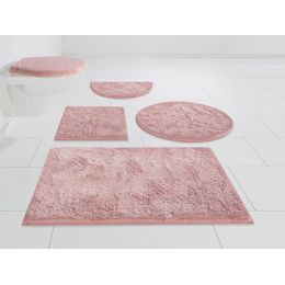 Badematte OTTO HOME, H:22mm, rosa, Polyester, Badematten, "Jos, Badvorleger, Badezimmer Teppich", Badematten in Pastell-Farben, Badteppich als 3