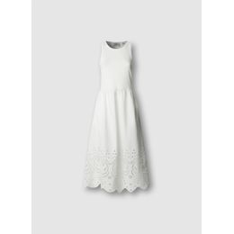 Pepe Jeans Damen A-Linien-Kleid "NAOMI", wei&szlig;, Gr. XS, unifarben, Feinripp;Web, Obermaterial: 100% Baumwolle, Kleider, mit Lochstickerei, &auml;rmellos