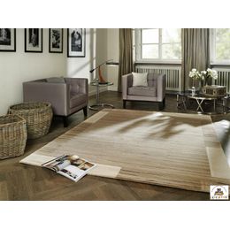 Wollteppich, B:70cm H:6mm L:140cm, beige, OCI DIE TEPPICHMARKE, Viskose, Wolle, Wohnzimmer, Teppiche, "Savana Kite", handgekn&uuml;pft, reine Wolle,