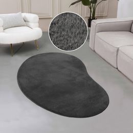 Fellteppich OTTO HOME, B:90cm H:20mm L:135cm, grau, Kunstfaser, Teppiche, "Balu Bean, Kaninchenfell", Kunstfell Teppich, Modern, weich, Wohnzimmer,