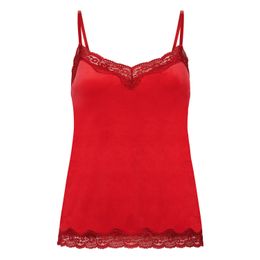 Hunkem&ouml;ller HUNKEM&Ouml;LLER Damen Pyjama "Cami Top Velours Lace", Gr. Mrot, 95% Polyester, 5% Elasthan, Homewear-Sets