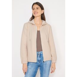 Cecil Damen Sweatjacke, beige, Gr. XL, unifarben, Sweatware, 55% Viskose, 42% Polyester, 3% Elasthan, Sweatjacken, mit Struktur-Muster