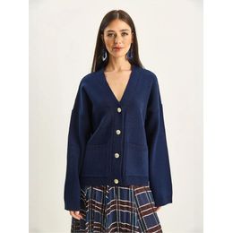 Bianco Lucci Knit Cardigan female Blue size S/L