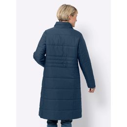 Classic Basics Damen Steppmantel, blau, Gr. 46, unifarben, unifarben mit Farbeinsatz, unifarben mit Farbeins&auml;tzen, 100% Polyester, Wattierung:100%