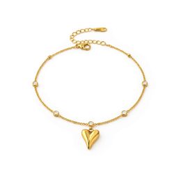 Pure Schmuck Fu&szlig;schmuck 'Summer Love Fu&szlig;kette' Damen Gr&ouml;&szlig;e 21 + 5 cm extension gold