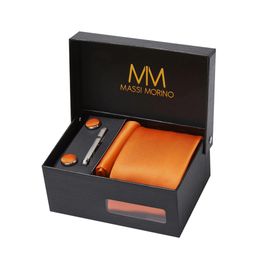 Massi Morino 5-in-1 Krawatten-Set, krawattenbreite 8 cm Herren Gr&ouml;&szlig;e One Size orange