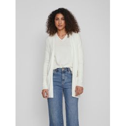 Vila Damen Strickjacke "VIRIL OPEN L/S KNIT CARDIGAN - NOOS", wei&szlig;, Gr. XXL, unifarben, Strick, Obermaterial: 50% Viskose, 27% Nylon, 23% Polyester,