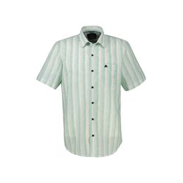 Lerros Herren Kurzarmhemd "Kurzarmhemd gestreift und atmungsaktiv"mint water, Gr. S, 60% Polyester, 40% Baumwolle, Hemden