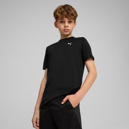 Puma Jungen T-Shirt "TAD ESS TEE B", schwarz, Gr. 176, unifarben, Jersey, Obermaterial: 100% Polyester, Shirts, f&uuml;r Jugendliche, ergonomischer