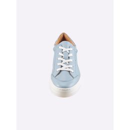 Heine Damen Sneaker, Gr. 39bleu, Glattleder, Leder, Rindsleder, Schuhe