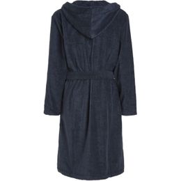 Bademantel, blau, Tommy Hilfiger Underwear, Baumwoll-Webfrottier, Hausm&auml;ntel, mit aufgesetzten Taschen