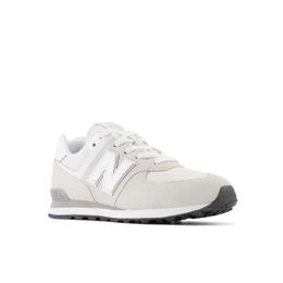 New Balance M&auml;dchen Sneaker "574", Gr. 37, beige, Leder, Synthetik, Textil, Schuhe, mit niedrigem Schaft, aus Leder und Textil