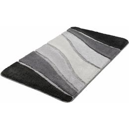Badematte Kleine Wolke, H:21mm, grau, Kunstfaser, Badematten, "Ocean, Badvorleger, Badezimmer Teppich", Badteppich, Wellen Design, mit Farbverlauf,