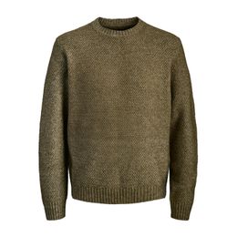 Jack & Jones JACK & JONES Herren Strickpullover "JPRBLAWILSON KNIT CREW NECK", braun, Gr. M, meliert, Strick, Obermaterial: 64% Polyester, 30% Polyacryl, 6%