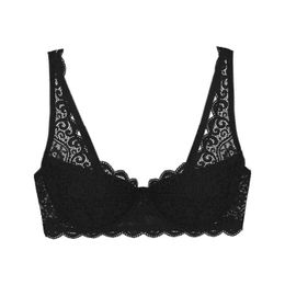 Triumph Damen Balconette-BH "Amourette", Gr. 90, schwarz, Microtouch, Obermaterial: 51% Polyamid, 22% Elasthan, 16% Baumwolle, 11% Polyester,