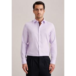 Seidensticker Herren Businesshemd "Schwarze Rose", lila, Gr. 45, Strukturmuster, unifarben, 100% Baumwolle, Hemden, Slim 1/1 Kentkragen Struktur