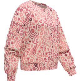 Ragwear Damen Sweater "Wuss Print", rosa, Gr. XL, Material: 70% Baumwolle, 30% Polyester, Sweatshirts, l&auml;ssiges oversized Damen Sweatshirt mit