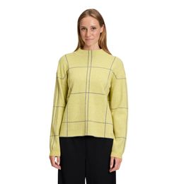 Strickpullover Betty Barclay "Damen kariert", Damen, Gr. 42, gr&uuml;n (patch gr&uuml;n, grau), Strick, Obermaterial: 50% Viskose, 27% Polyamid, 23% Polyester, gerade normal, Pullover Strickpullover