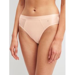 Slip Calida "Cate", Damen, Gr. M (44/46), rosa (parfait pink), Single Jersey, Obermaterial: 92% Baumwolle, 8% Elasthan, normal, Unterhosen Slip, schimmernde Satin-Blende, femininer Look, Single Jersey, elastisch