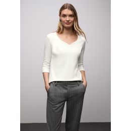 Street One Damen 3/4-Arm-Shirt "Style ADA"sanftes wei&szlig;, Gr. 40, unifarben, Jersey, Obermaterial: 50% Baumwolle, 50% Modal. Futter: 100% Baumwolle,