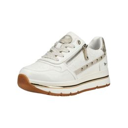 Mustang Shoes Damen Sneaker "Mustang Shoes Sneaker Lederimitat/Textil", Gr. 41, wei&szlig;, Lederimitat, Textil, Schuhe