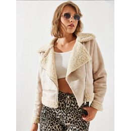 Bianco Lucci Between-Season Jacket female Beige size S