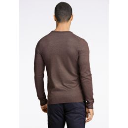 LINDBERGH Herren Strickpullover "Strickpullover Slim Fit", braun, Gr. M, Obermaterial: 80% Viskose, 20% Nylon, Pullover
