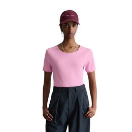 Marc O'Polo Damen T-Shirt "aus reiner Bio-Baumwolle", pink, Basic, Gr. L, MARC O'POLO DENIM, unifarben, Obermaterial: 100% Baumwolle, Shirts