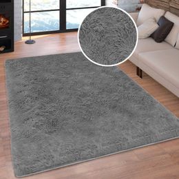 Hochflor-Teppich OTTO HOME, B:80cm H:33mm L:150cm, grau, Kunstfaser, Teppiche, "Silky, besonders weich und kuschelig, sehr dichte Qualit&auml;t",