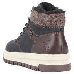 Rieker Herren Winterboots, Gr. 42, schwarz, Lederimitat, Textil, Schuhe, Casual-Stiefelette, Schn&uuml;rboots mit RiekerTEX-Membran