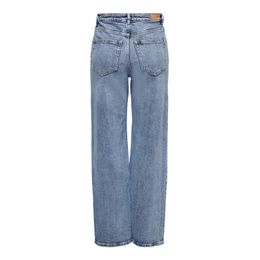 Only Damen High-waist-Jeans "ONLJUICY HW WIDE LEG", blau, Gr. 33, Abriebeffekte, Denim/Jeans, Obermaterial: 99% Baumwolle, 1% Elasthan, Jeans