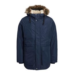 Jack & Jones JACK & JONES Herren Outdoorjacke "JJDAVID PARKA JACKET", blau, Gr. S, unifarben, Web, Obermaterial: 100% Polyester, Jacken