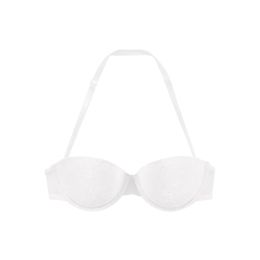 Lascana Damen Schalen-BH, Gr. 90, wei&szlig;, Spitze, Obermaterial: 54% Polyester, 40% Polyamid, 6% Elasthan, BHs, mit transparentem R&uuml;ckenteil und