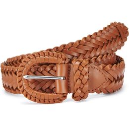 Lascana Damen Flechtg&uuml;rtel "H&uuml;ftg&uuml;rtel, Anzugg&uuml;rtel, G&uuml;rtel, Hoseng&uuml;rtel, Jeansg&uuml;rtel, Lederg&uuml;rtel", braun, Gr. 95, Flechtoptik, unifarben, Leder,