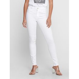 Only Damen Ankle-Jeans "ONLBLUSH MID SK RW ANK DNM REA0730 NOOS", wei&szlig;, Gr. L, unifarben, Denim/Jeans, Obermaterial: 92% Baumwolle, 6%