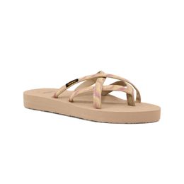 Sandale Teva "OLOWAHU WOMEN", Damen, Gr. 39, beige (neon wave peach ice), Textil, Schuhe Sandale, schnell trocknend, sehr leicht