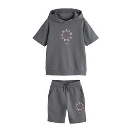 Smallsaints Set: Sweatshirt und Shorts Jungen Gr&ouml;&szlig;e 116 grau / rosa