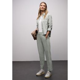 Street One Damen Stoffhose, gr&uuml;n, Gr. 38, unifarben, Stoff, 50% Polyester, 46% Baumwolle, 4% Elasthan, Hosen, im Loose Fit
