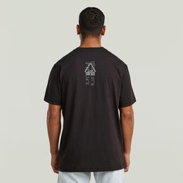 G-Star Raw G-STAR Herren T-Shirt "Layered Back", schwarz, Gr. S, bedruckt, Jersey, Obermaterial: 100% Baumwolle, Shirts, mit Print auf dem R&uuml;cken, Regular Fit