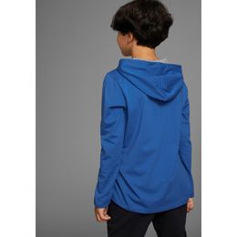 Kidsworld Jungen Kapuzenshirt "OHNE Worte", blau, Gr. 176, bedruckt, Jersey, Obermaterial: 100% Baumwolle. Kapuzenfutter: 90% Baumwolle, 10% Viskose,