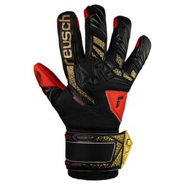 Reusch Kinder Torwarthandschuhe "Attrakt Freegel Silver Junior", gold, Gr. 4, mehrfarbig, 51% Elastodien, 34% Polyester, 5% Lederimitat, Handschuhe,