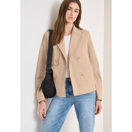Kurzjacke Cecil, Damen, Gr. XXL (46), crispy camel, Web, Obermaterial: 100% Baumwolle. Futter: 100% Polyester, unifarben, l&auml;ssig geschnitten h&uuml;ftlang, V-Ausschnitt, Jacken Kurzjacke, Trenchcoat mit Reverskragen