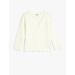 KOTON Strickjacke M&auml;dchen Gr&ouml;&szlig;e 122/128 offwhite