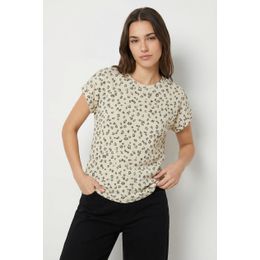 V&eacute;ro Moda VERO MODA Damen Strickpullover "VMBRIANNAMIX SS O-NECK PULLOVER BOO"silber mink aop:schwarz leo, Gr. XS, bedruckt, Strick, Obermaterial: 58% Viskose,