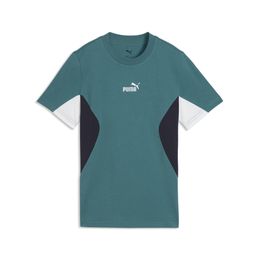 Puma Jungen T-Shirt "Essentials Block T-Shirt Jungen"emerald ice gr&uuml;n, Gr. 128, colorblocking, Obermaterial: 100% Baumwolle; Rippe: 29% Polyester,