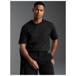 TRIGEMA Herren T-Shirt "TRIGEMA T Shirt aus Biobaumwolle mit Brusttasche"schwarz, Basic, Gr. L, Single Jersey, 100% Baumwolle (Bio-Baumwolle kbA),